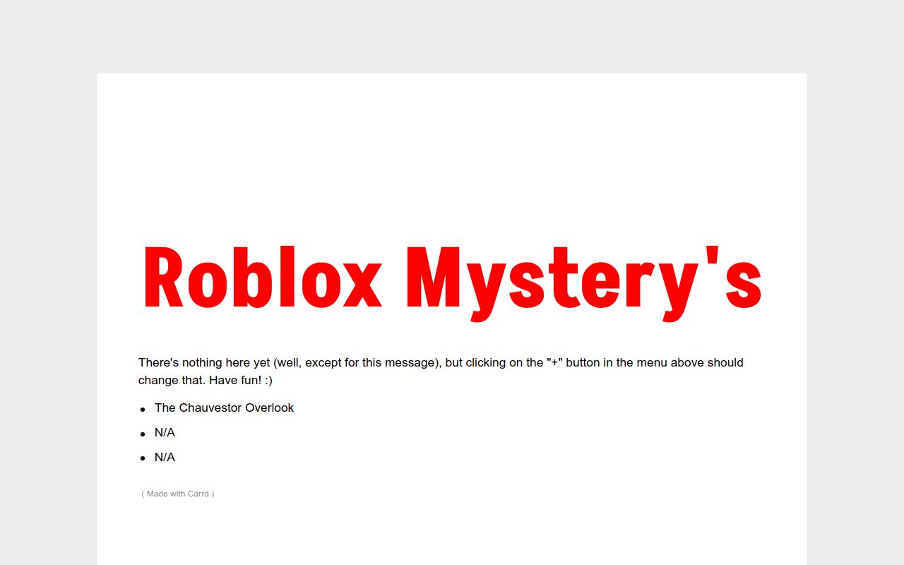 Roblox Mystery's
